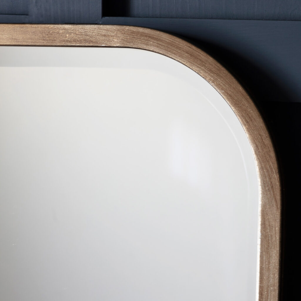 Curved Rectangular Champagne Silver Wall Mirror - Primrose & Plum