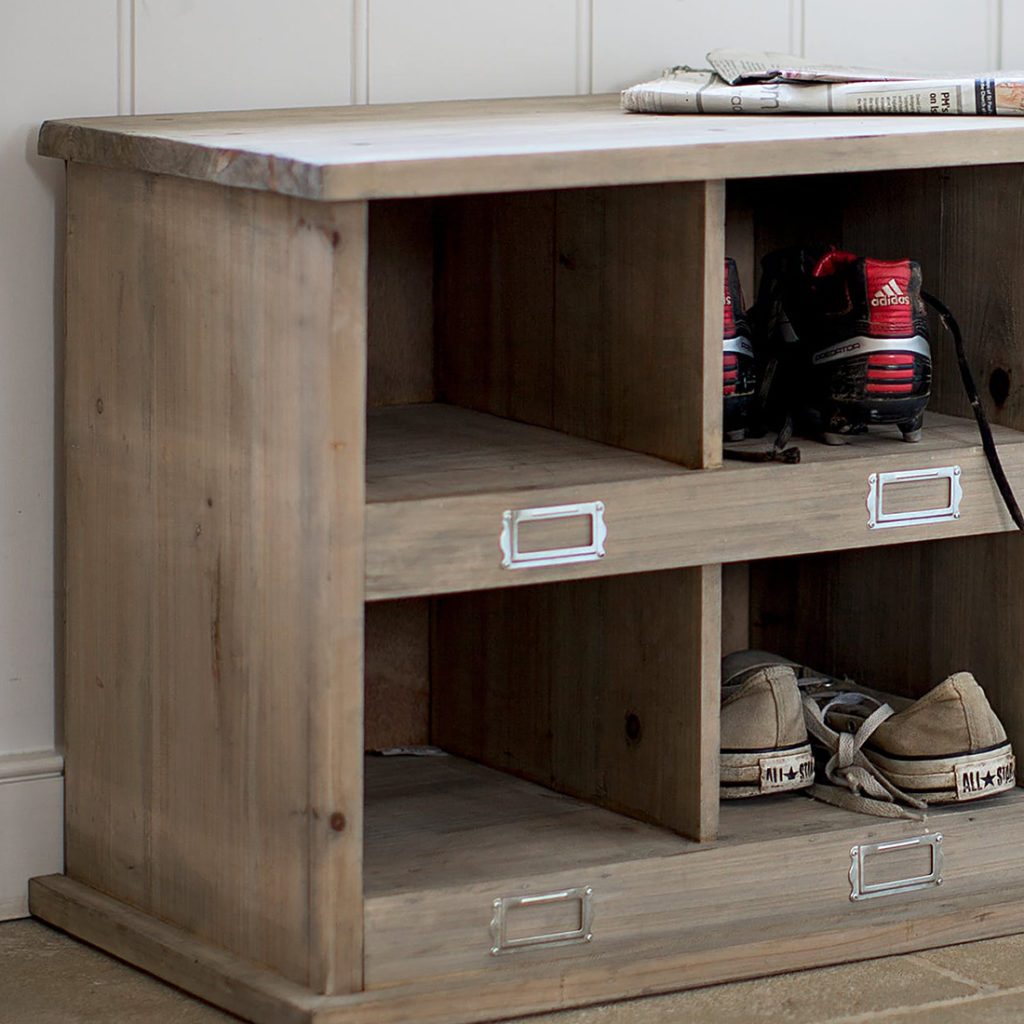 Small Rustic Wooden Shoe Chest | Hallway Storage | Furniture