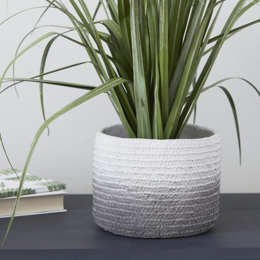 Set of Two Decorative White & Gold Planters - Primrose & Plum