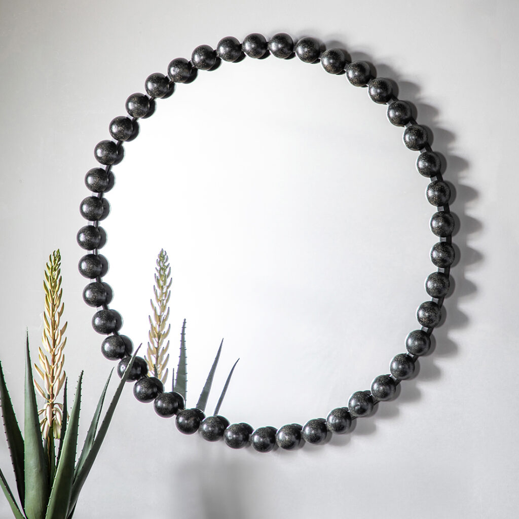 Round Black Bobble Wall Mirror - Primrose & Plum