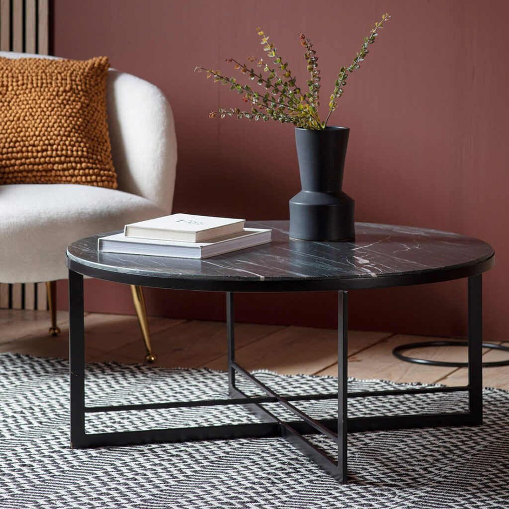 Round Black Marble Coffee Table | Coffee Tables | Furniture