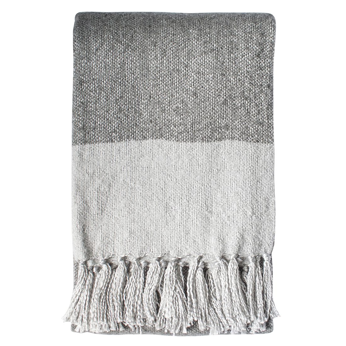 Woven Black & Cream Throw with Tassels | Throws