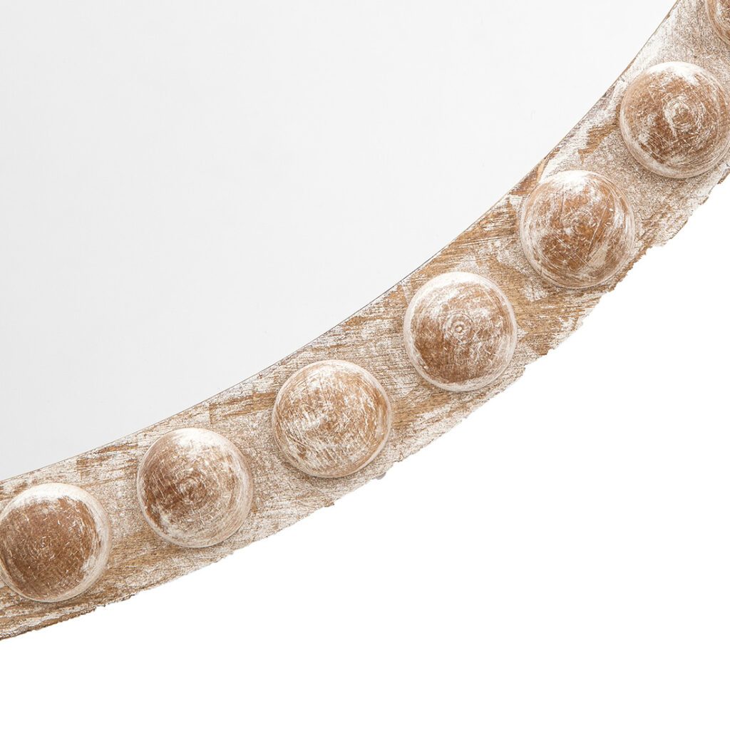 Round Wooden Bobble Wall Mirror | Round Mirrors | Wall Mirrors